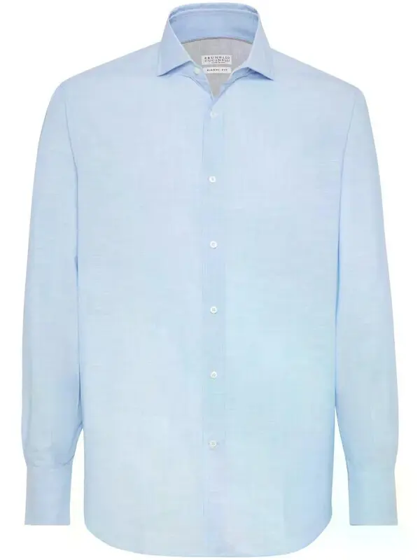 Brunello Cucinelli Long-sleeve Cotton Shirt - Blue