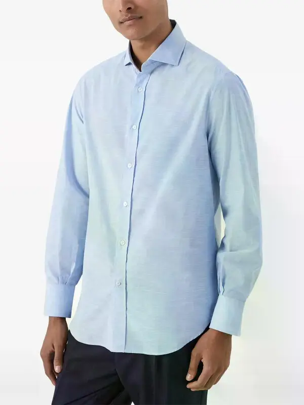 Brunello Cucinelli Long-sleeve Cotton Shirt - Blue