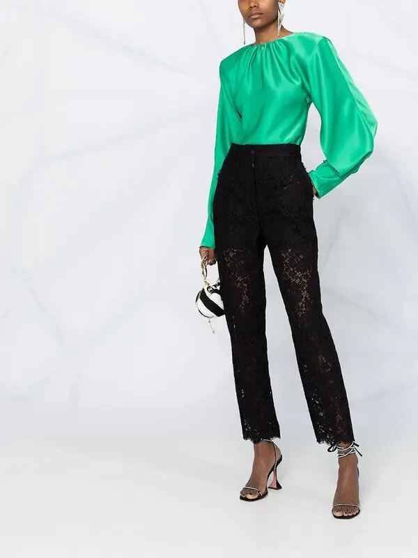 Dolce & Gabbana Embroidered Straight-leg Trousers - Black