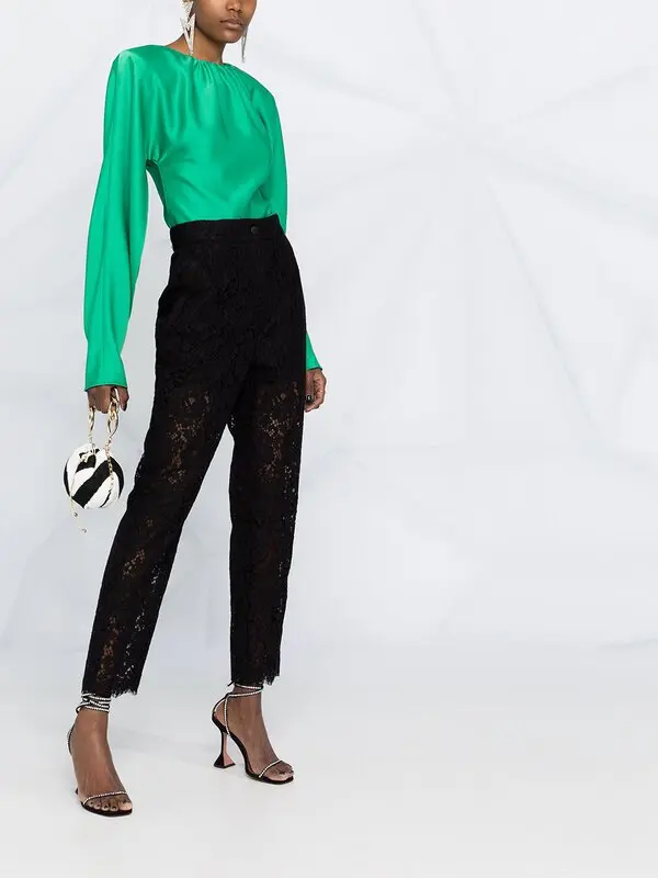 Dolce & Gabbana Embroidered Straight-leg Trousers - Black