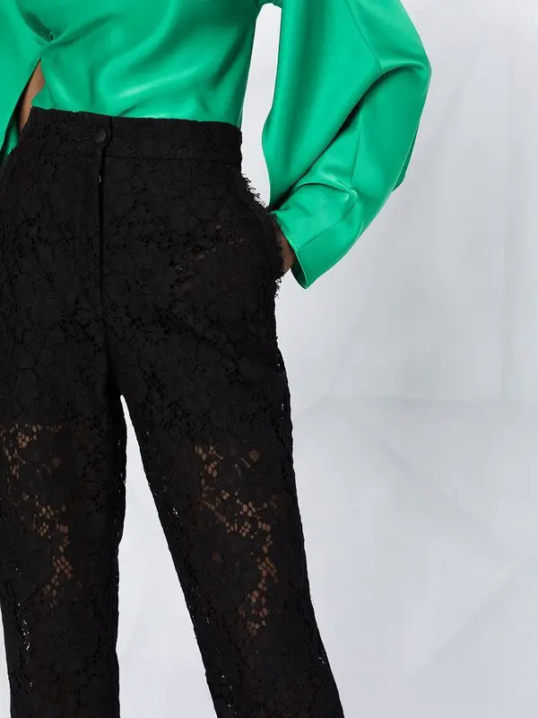 Dolce & Gabbana Embroidered Straight-leg Trousers - Black