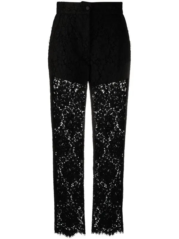 Dolce & Gabbana Embroidered Straight-leg Trousers - Black