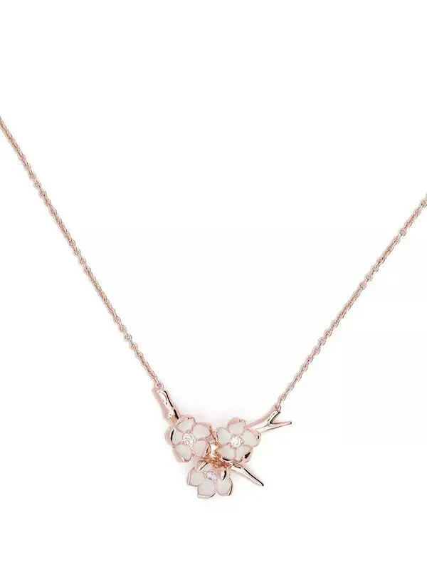 SHAUN LEANE Cherry Blossom Diamond Pendant Necklace - Pink