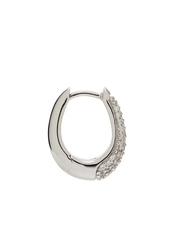 Tom Wood Liz Pave Hoop Earrings - Silver
