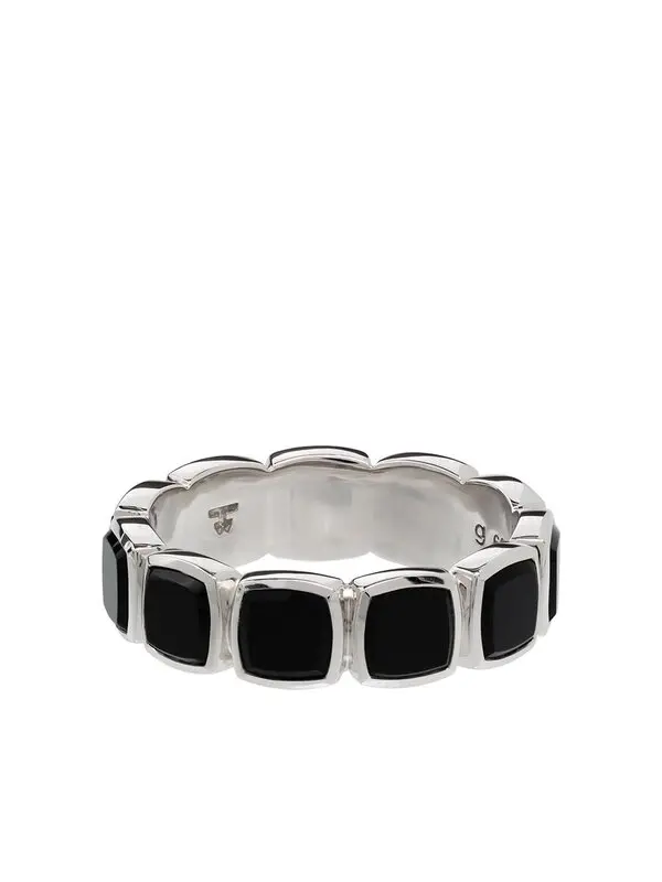Tom Wood Cushion Onyx Band Ring - Silver