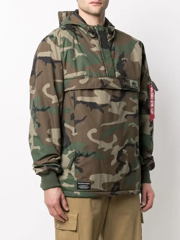 Alpha Industries Wp Hooded Camouflage-print Windbreaker
