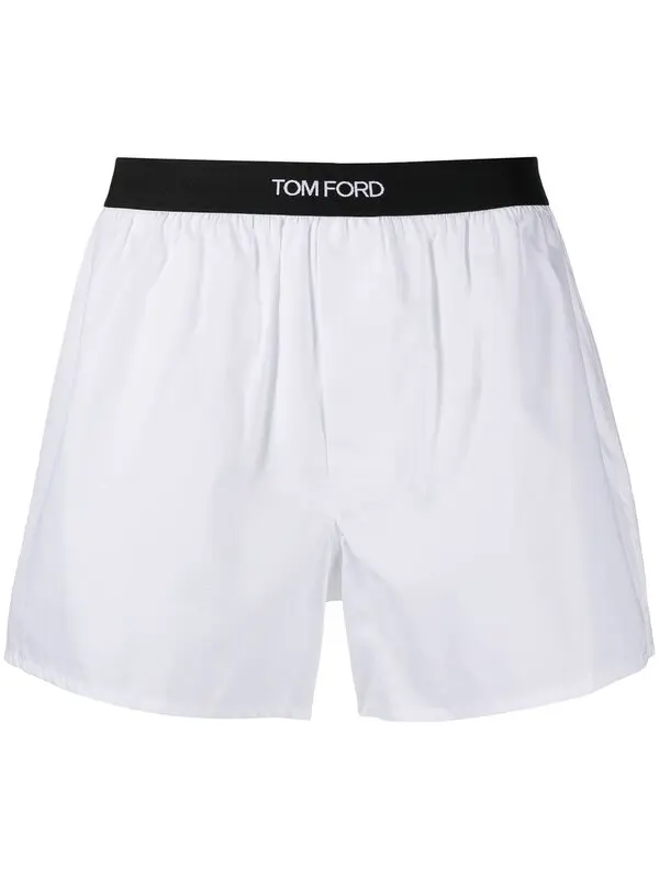 TOM FORD Logo-waistband Cotton Boxers - White