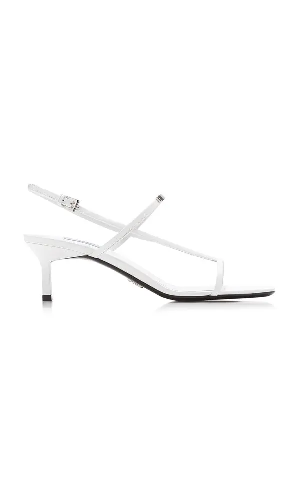 Prada Brushed Leather Slingback Sandals