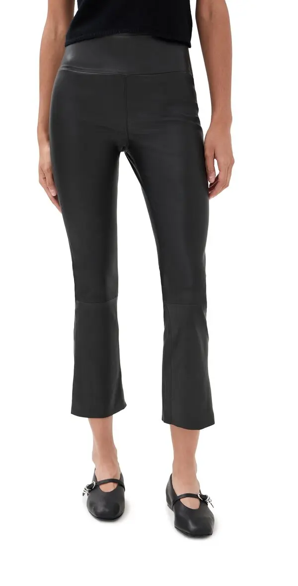 Sprwmn Leather Crop Flare Leggings