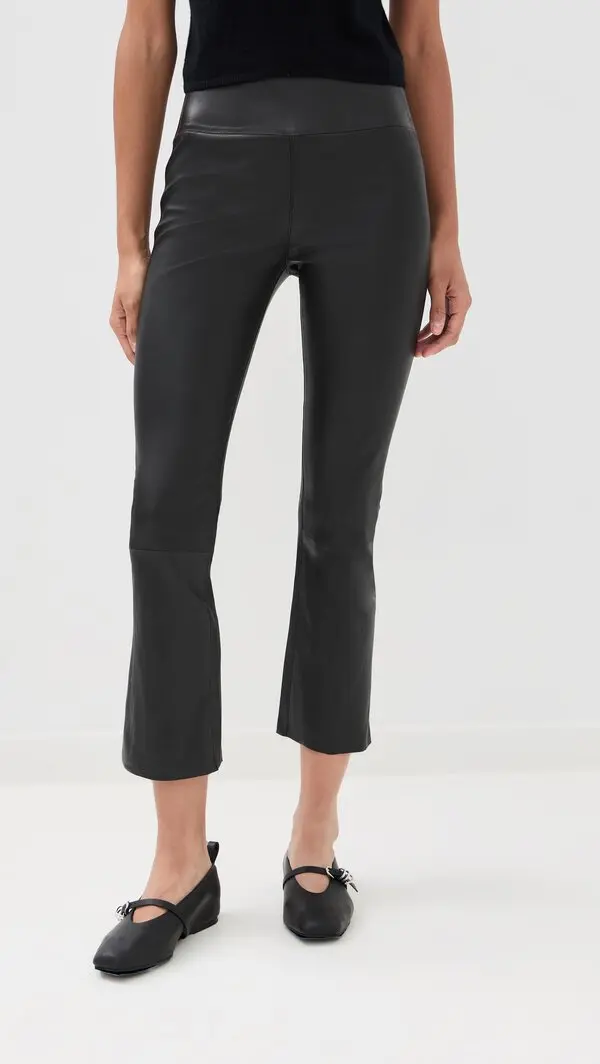 Sprwmn Leather Crop Flare Leggings