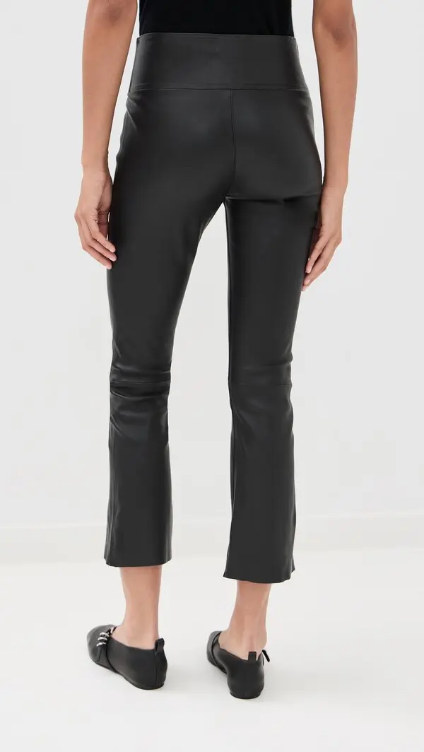 Sprwmn Leather Crop Flare Leggings