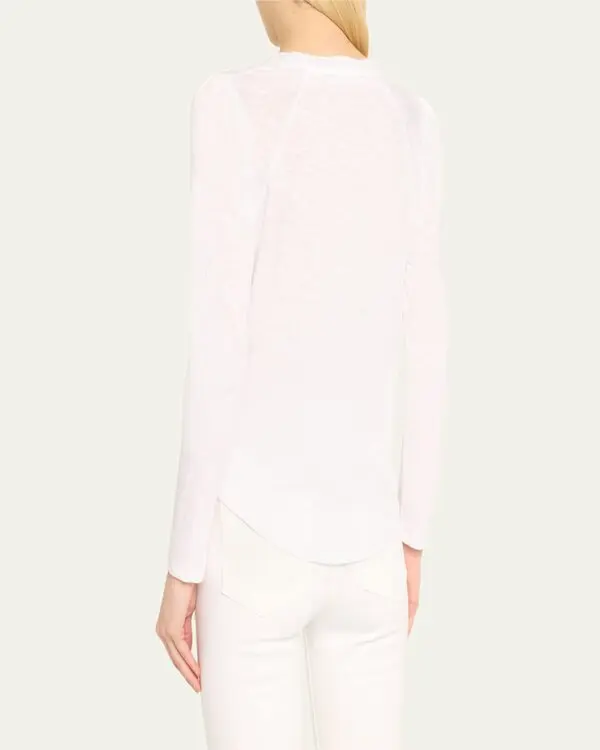 Veronica Beard Mason Long-sleeve Tee - White