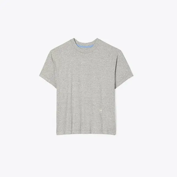 Tory Burch Boxy Tissue-weight Mélange T-shirt