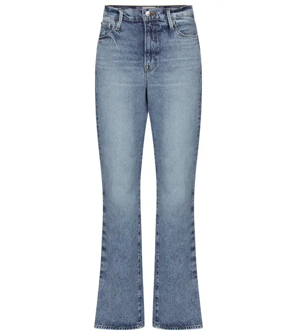 FRAME Le Drew High-rise Straight Jeans - Blue