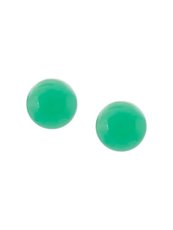 Irene Neuwirth 18kt Yellow Gold Chrysoprase Stud Earrings - Green