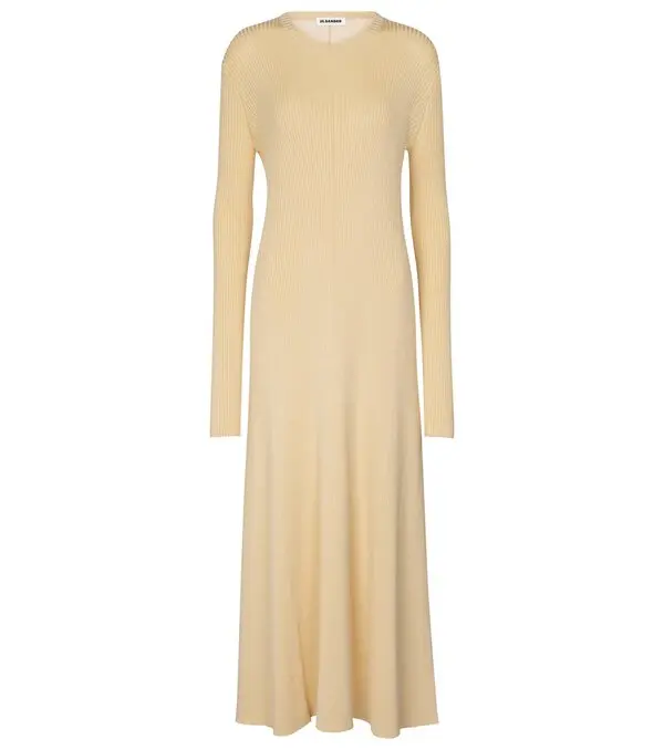 JIL SANDER Wool-blend Midi Dress