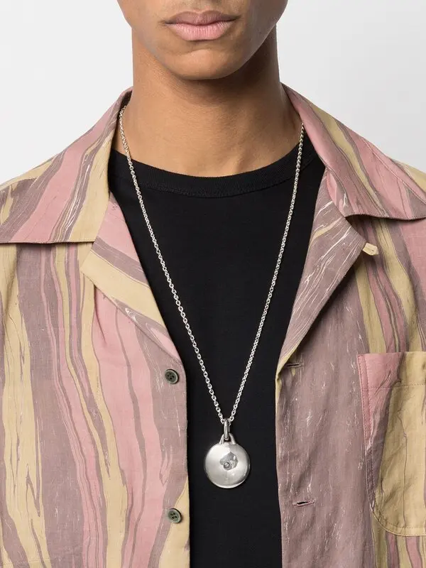PARTS OF FOUR Disk Diamond Slab Necklace - Metallic