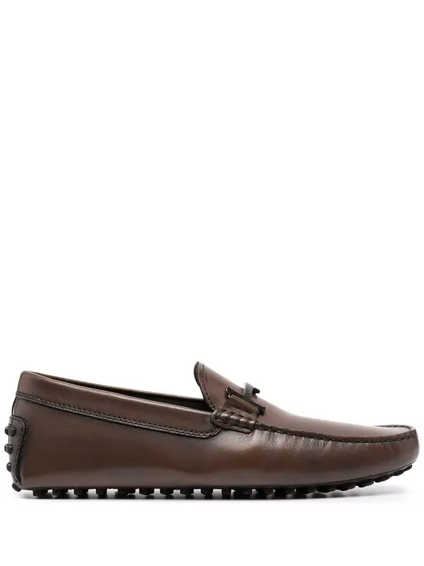 TOD'S Double T-bar Gommino Driving Shoes - Brown