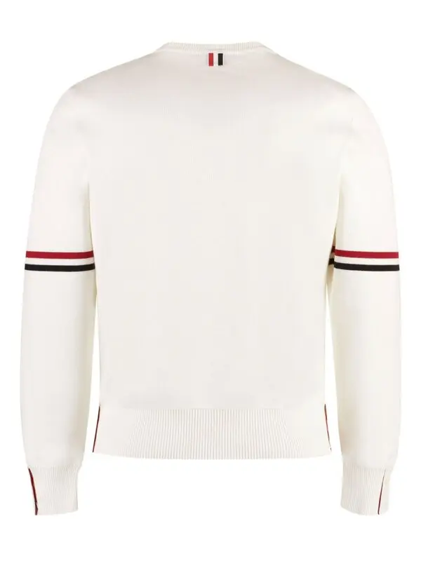 Thom Browne Milano Stitch Armband Jumper - White