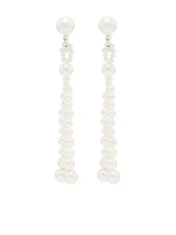 Sophie Bille Brahe 14kt Yellow Opera Pearl Drop Earrings - Gold