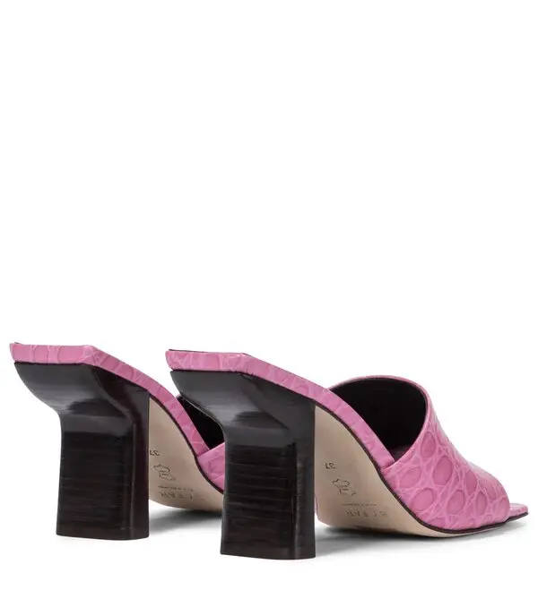 By Far Liliana Croc-effect Leather Sandals