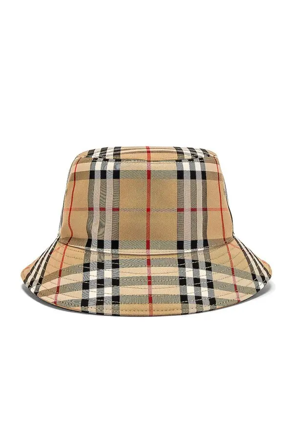 Burberry Heavy Cotton Check Bucket Hat - Archive Beige