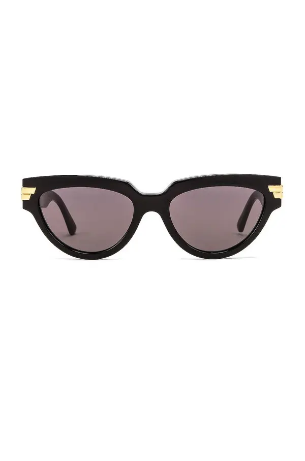 Bottega Veneta Cat Eye Sunglasses - Shiny Black & Grey