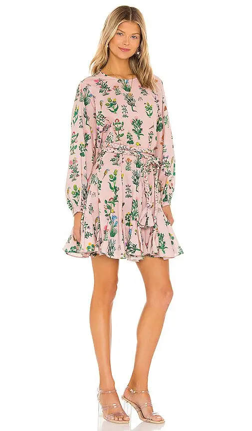 rhode green and pink dress Rhode Resort Pink Cotton Floral Print Mini Dress Size S
