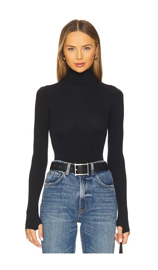 Commando Ballet Body Turtleneck Bodysuit - Black