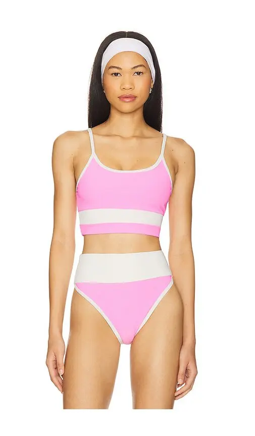 Beach Riot Eva Bikini Top - Prism Pink Stripe