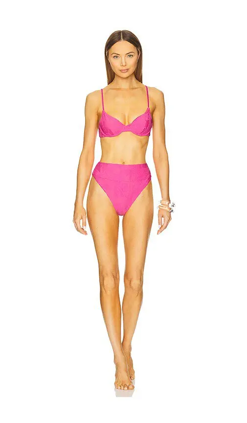 Beach Riot Camilla Bikini Top - Strawberry Stand Terry