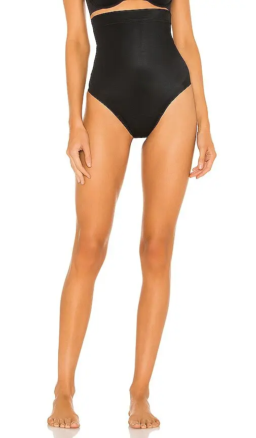 Spanx Spanxshapeâ¢ Suit Your Fancy High-waisted Thong In Black - Very Black