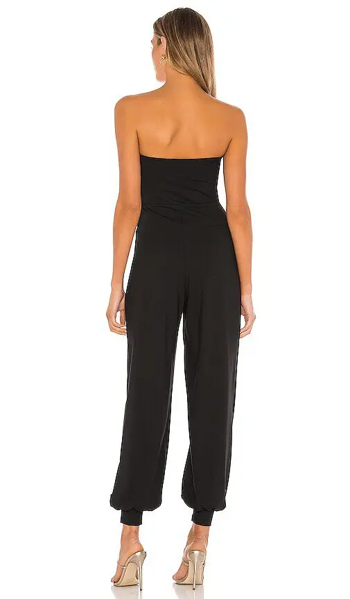 Susana Monaco Strapless Cuffed Ankle Jumpsuit - Black