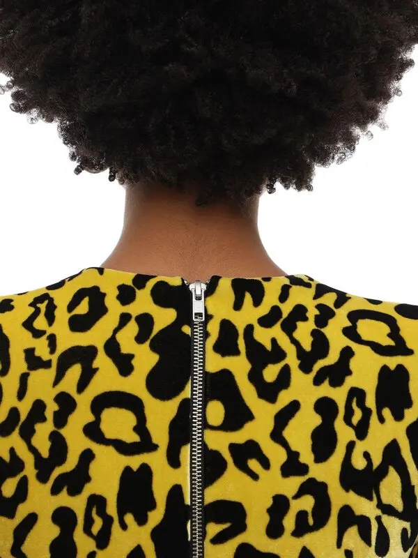 Alex Perry Jax Leopard Print Velvet Mini Dress