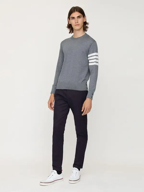 Thom Browne Intarsia Stripes Wool Knit Sweater