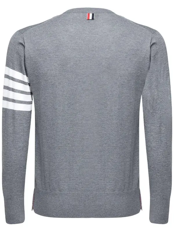 Thom Browne Intarsia Stripes Wool Knit Sweater