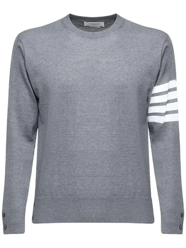 Thom Browne Intarsia Stripes Wool Knit Sweater