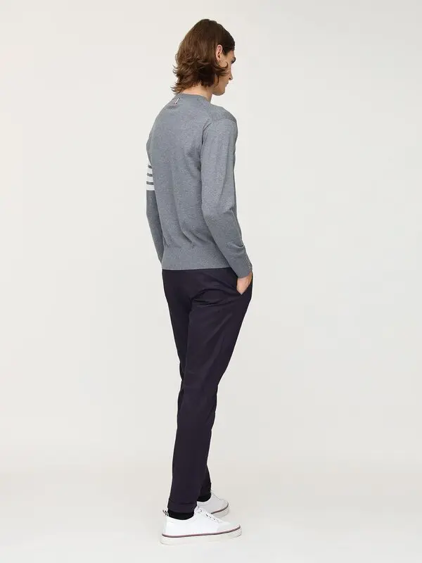 Thom Browne Intarsia Stripes Wool Knit Sweater