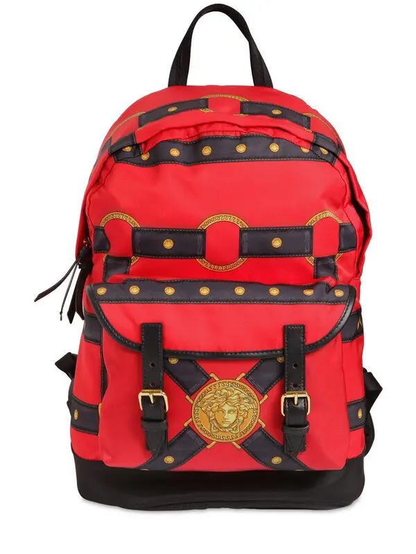 Versace Bondage Printed Nylon Backpack