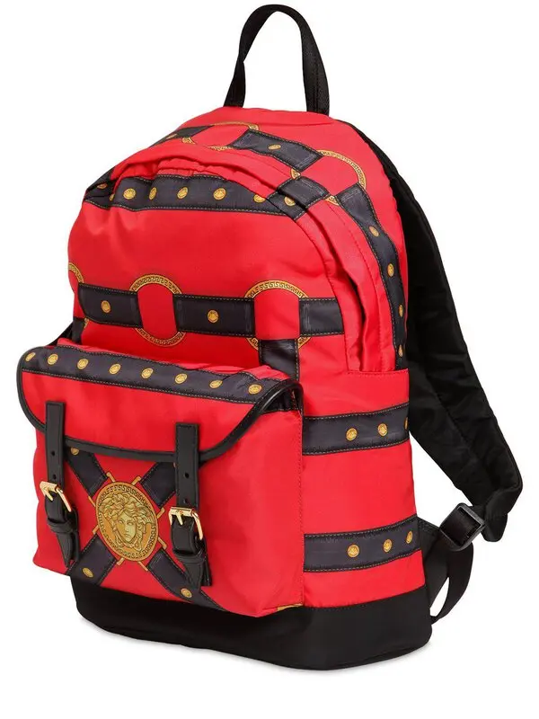 Versace Bondage Printed Nylon Backpack