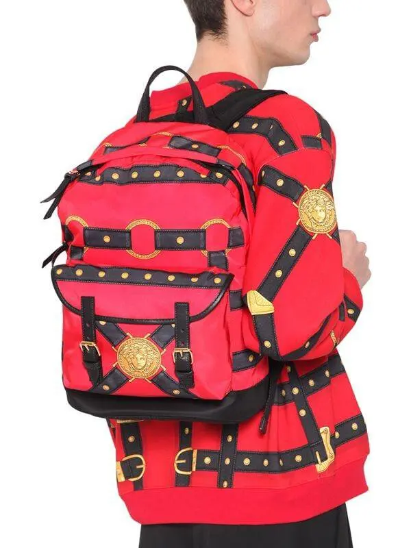 Versace Bondage Printed Nylon Backpack