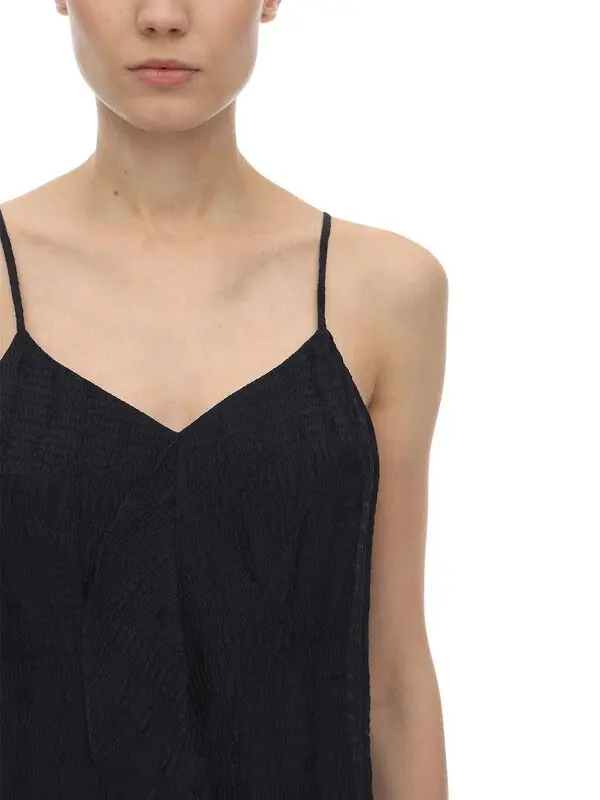 Victoria Beckham Textured Ruffled Viscose Midi Dress