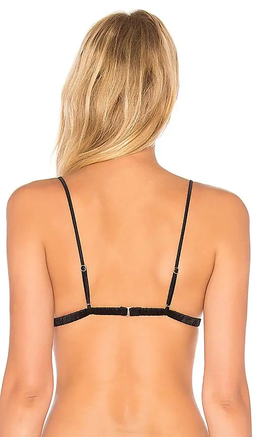 FLEUR DU MAL Luxe Silk Triangle Bra - Black