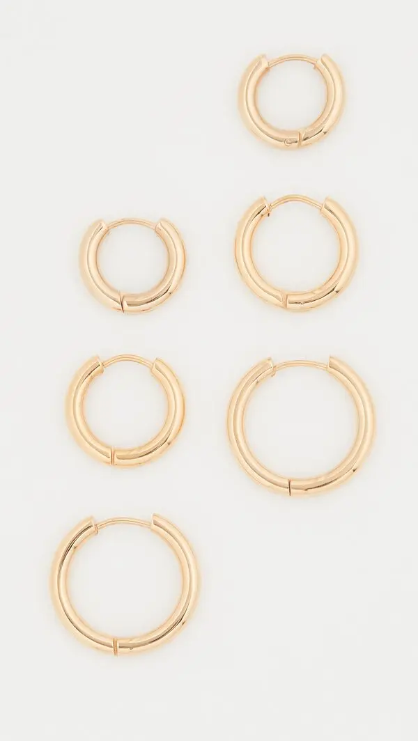 Shashi Triples Hoop Earrings - Yellow Gold