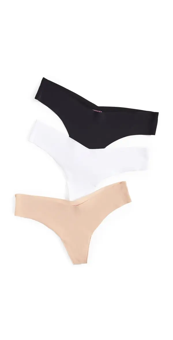Commando Classic Thong 3-pack - Black/beige/white