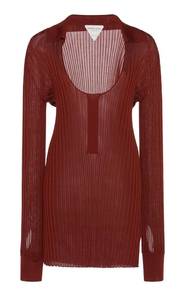 Bottega Veneta Ribbed Silk-blend Top