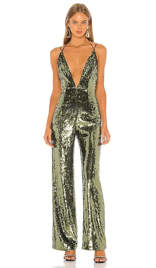 CAMILA COELHO Callie Jumpsuit - Olive Green