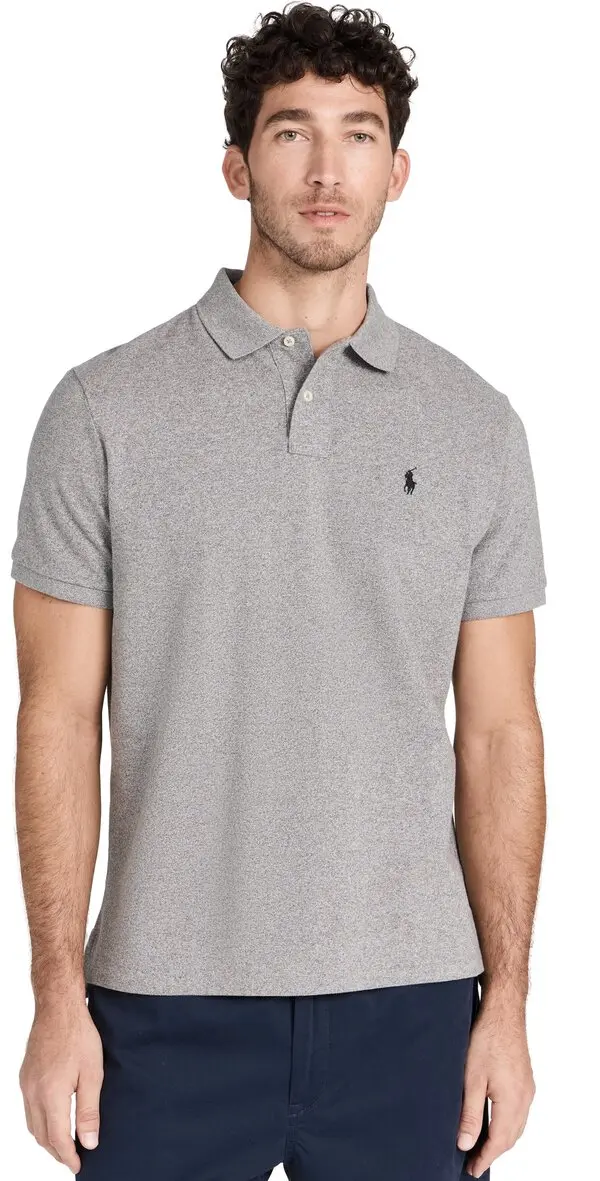 Ralph Lauren Custom Slim Fit Iconic Mesh Polo - Canterbury Heather