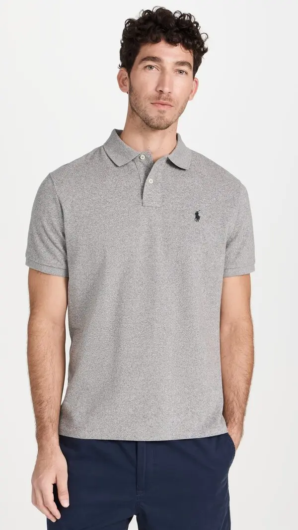 Polo Ralph Lauren Custom Slim Fit Iconic Mesh Polo - Canterbury Heather