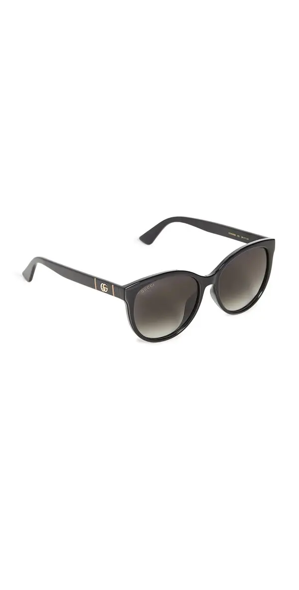 Gucci Logo Cat Eye Sunglasses - Shiny Black